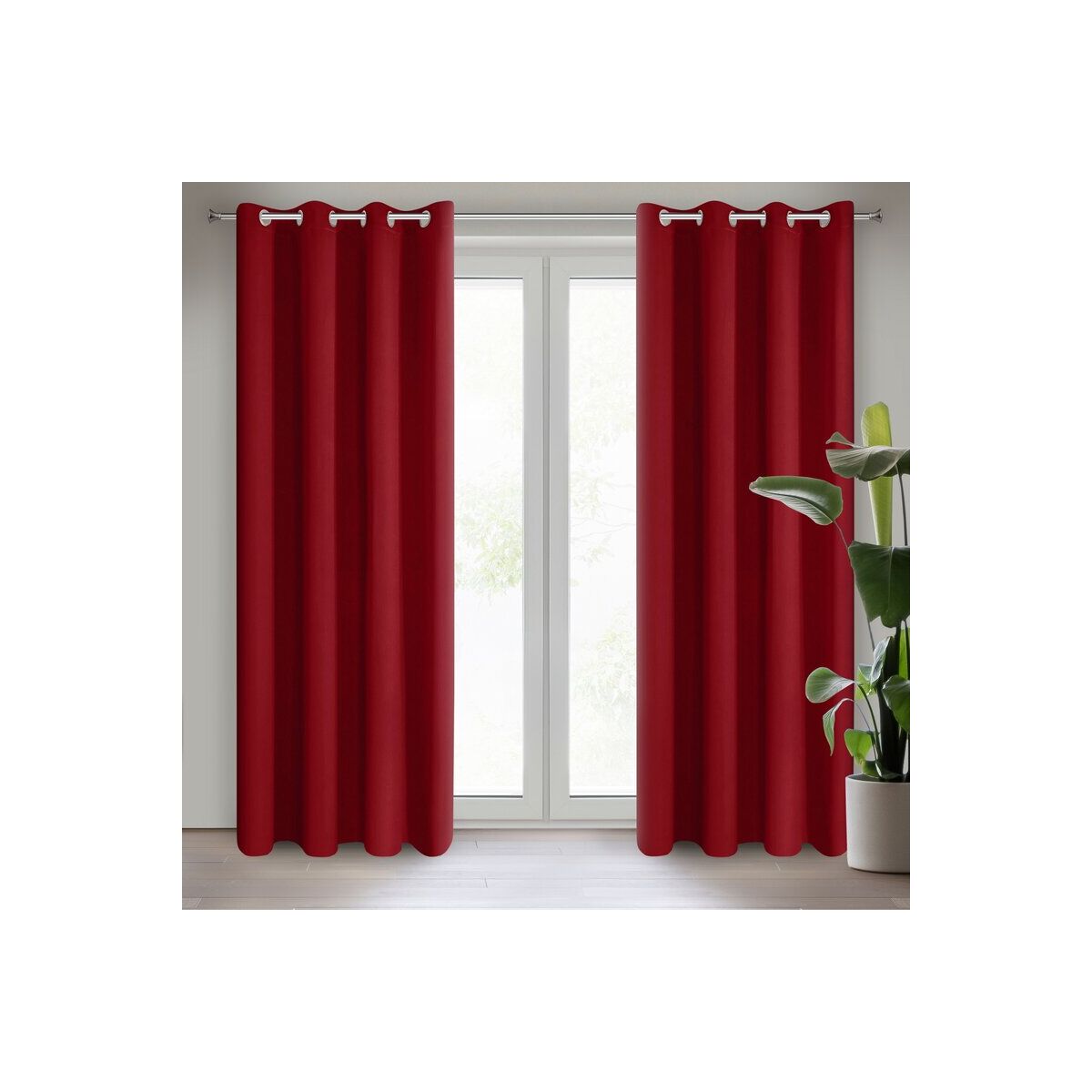 Red Dimout Curtain LOGAN 135x250cm - LuigeMööbel